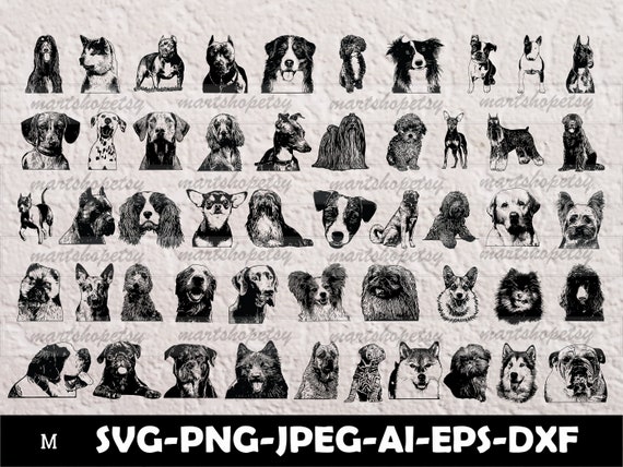 Dog Svg Bundle 50 Breeds Dog Svg Bundle for Cricut Dog Breed - Etsy