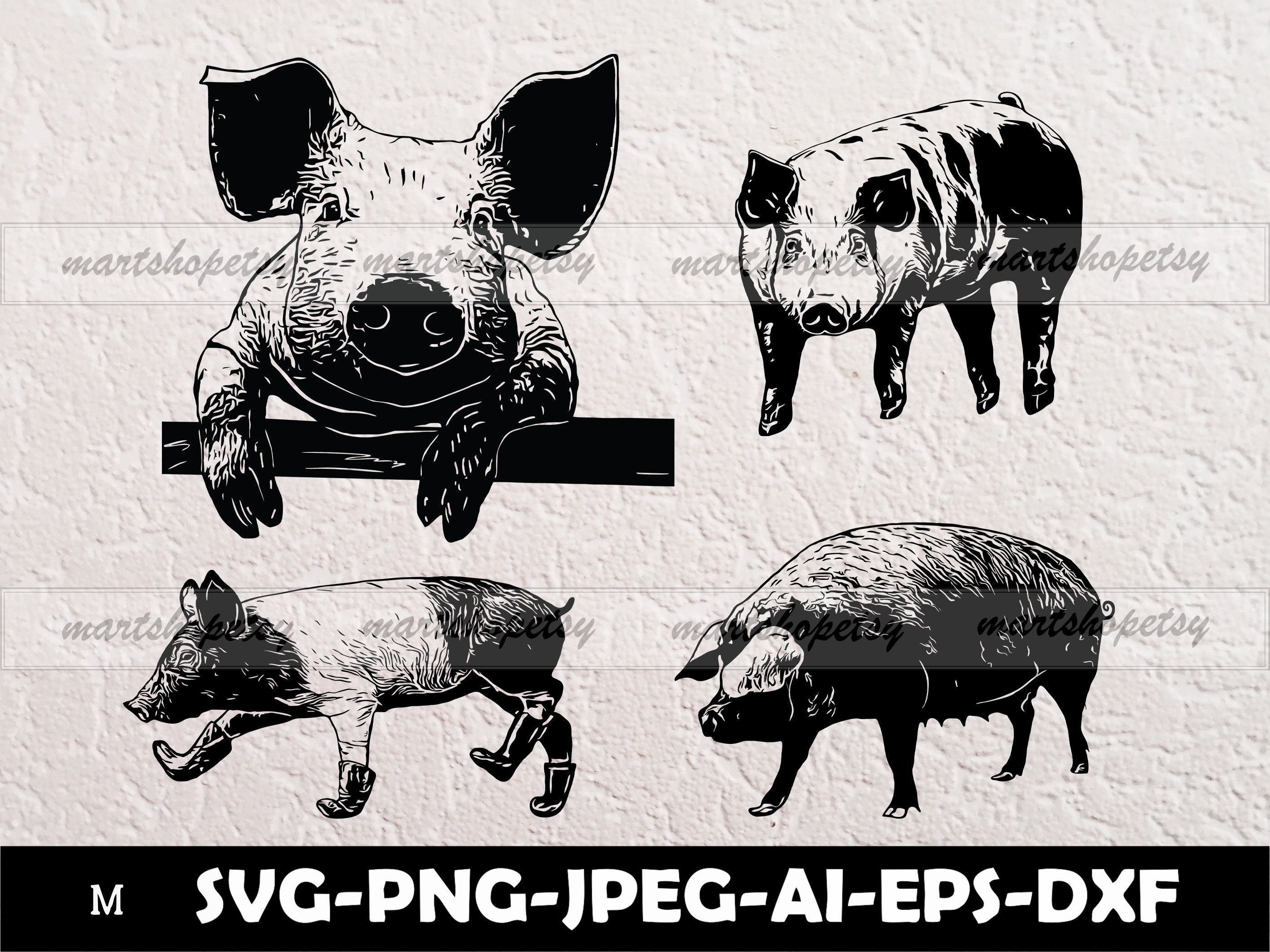 Pig Svg Pig Svg Bundle Pig Svg for Cricut-silhouette | Etsy