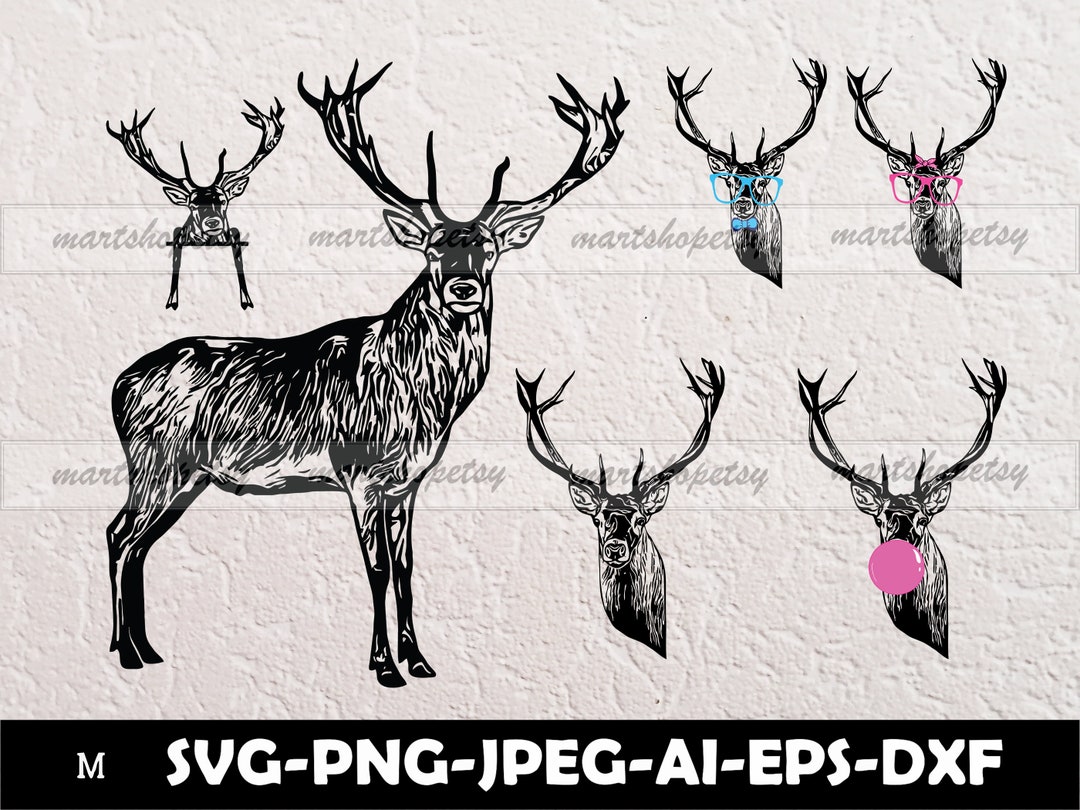 Hirsch Svg, Hirsch Svg Bundle, Hirsch Svg für Cricut, Hirsch mit ...
