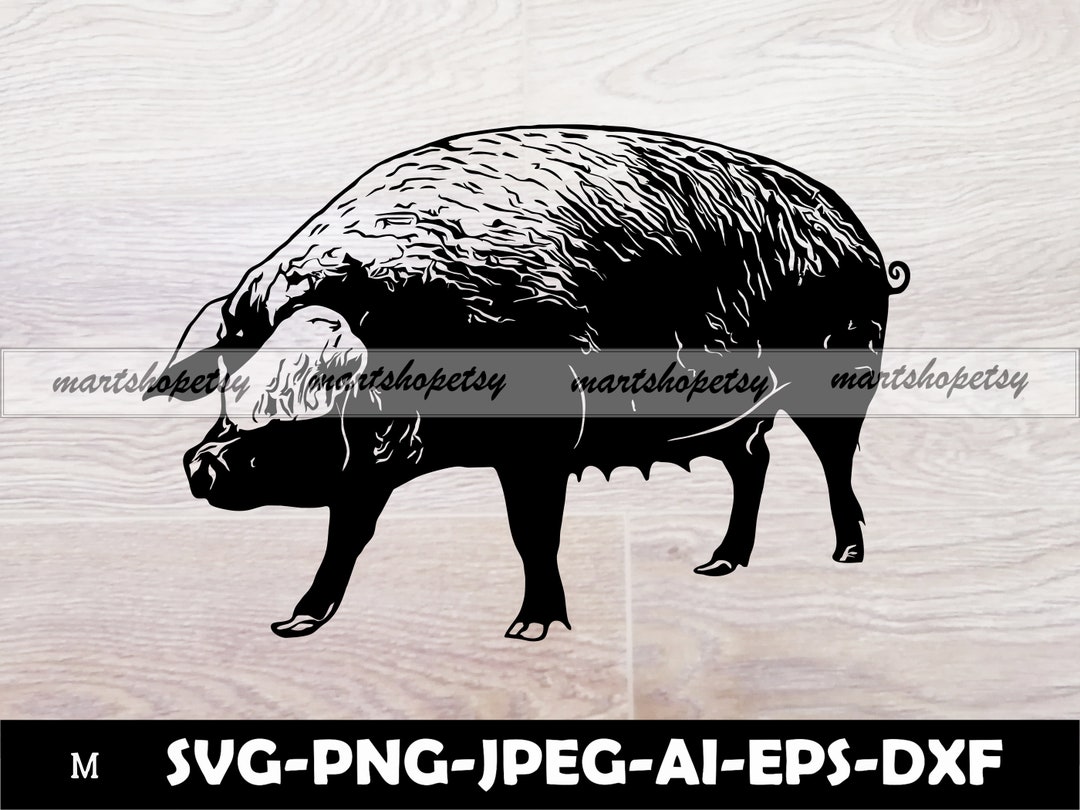 Pig 1 Svg, Pig Mom Svg for Cricut-silhouette, Hand Drawn Pig Svg, Farm ...