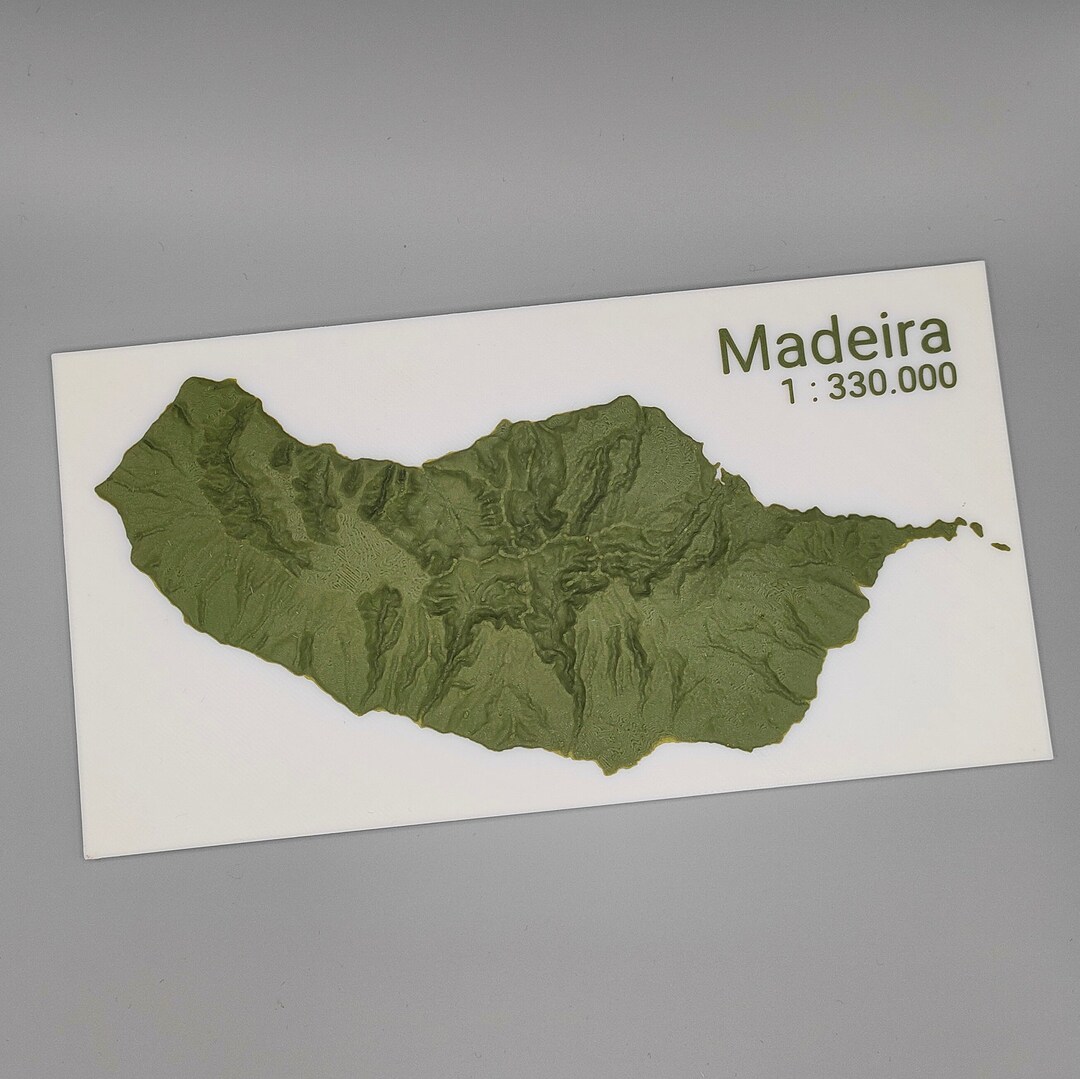 Madeira 3D Model Map Relief Decoration - Etsy