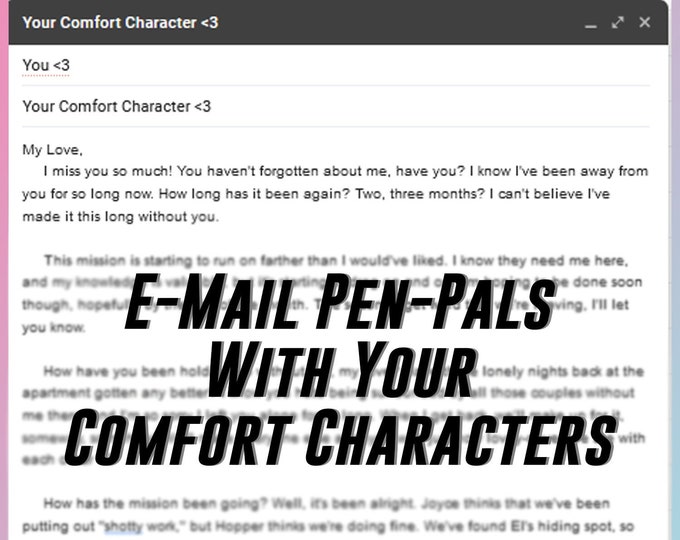 E-mail Pen-pal-ing With Your Comfort Characters - Etsy