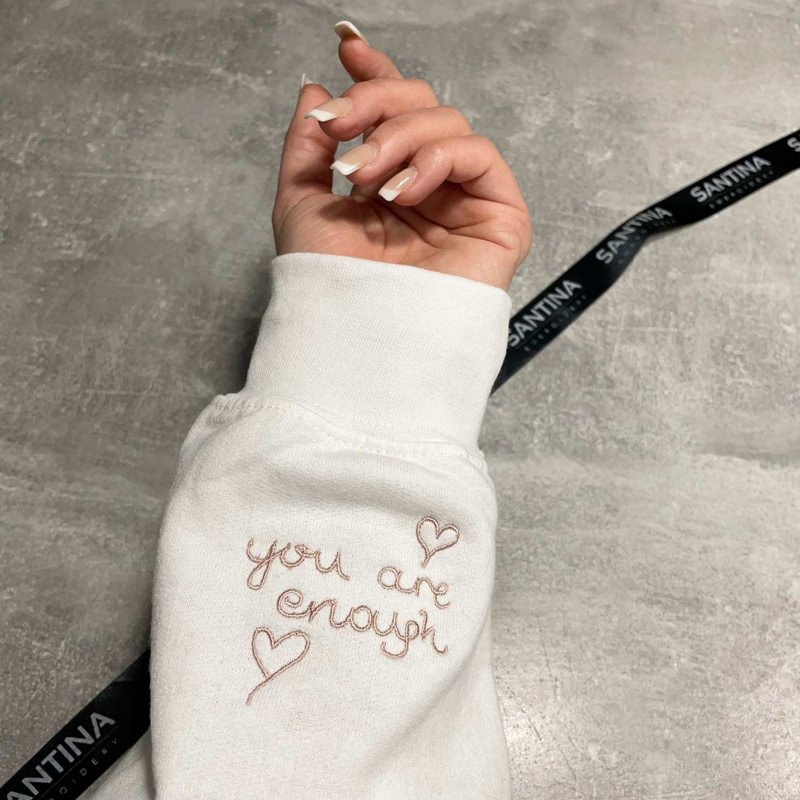 Personalized Embroidered Crew Neck Sweatshirt, Handwriting Message ...