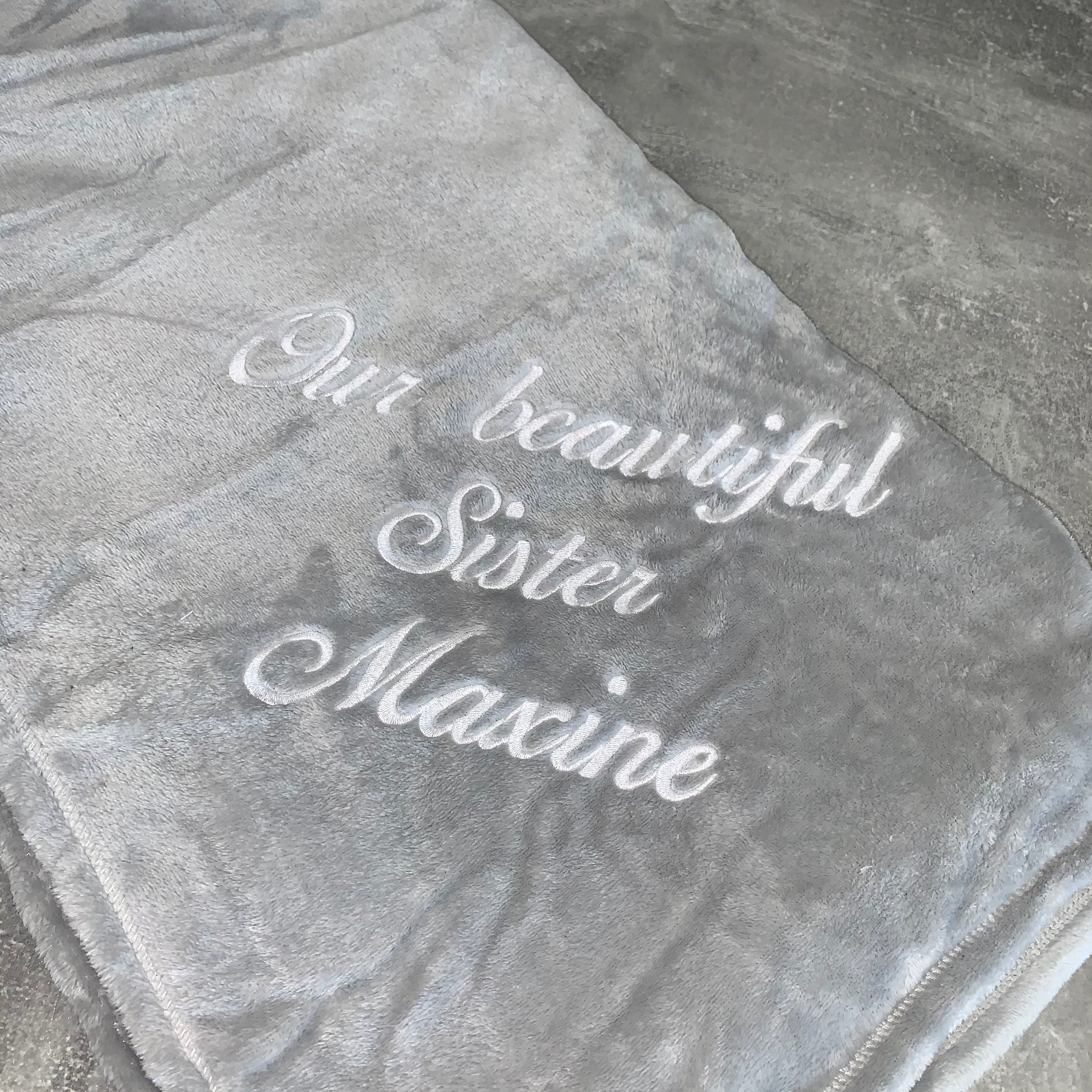 Personalised Embroidered Blanket Throw With Personal | Etsy UK