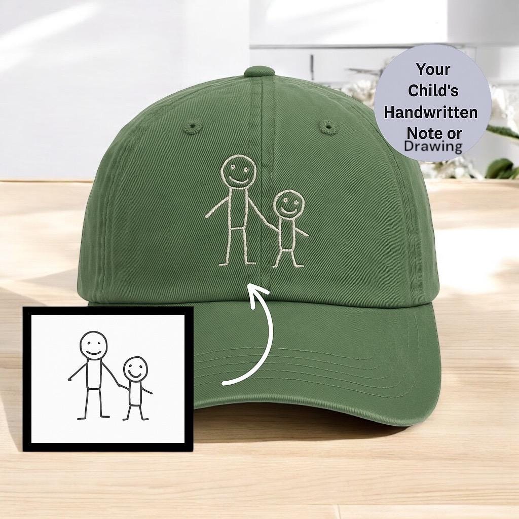 Custom Embroidered Cap With Your Child’s Drawing or Handwriting ...
