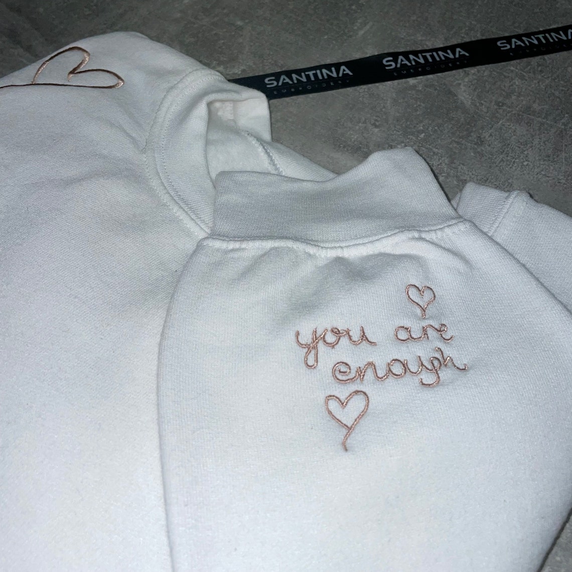 Personalized Embroidered Crew Neck Sweatshirt, Handwriting Message ...