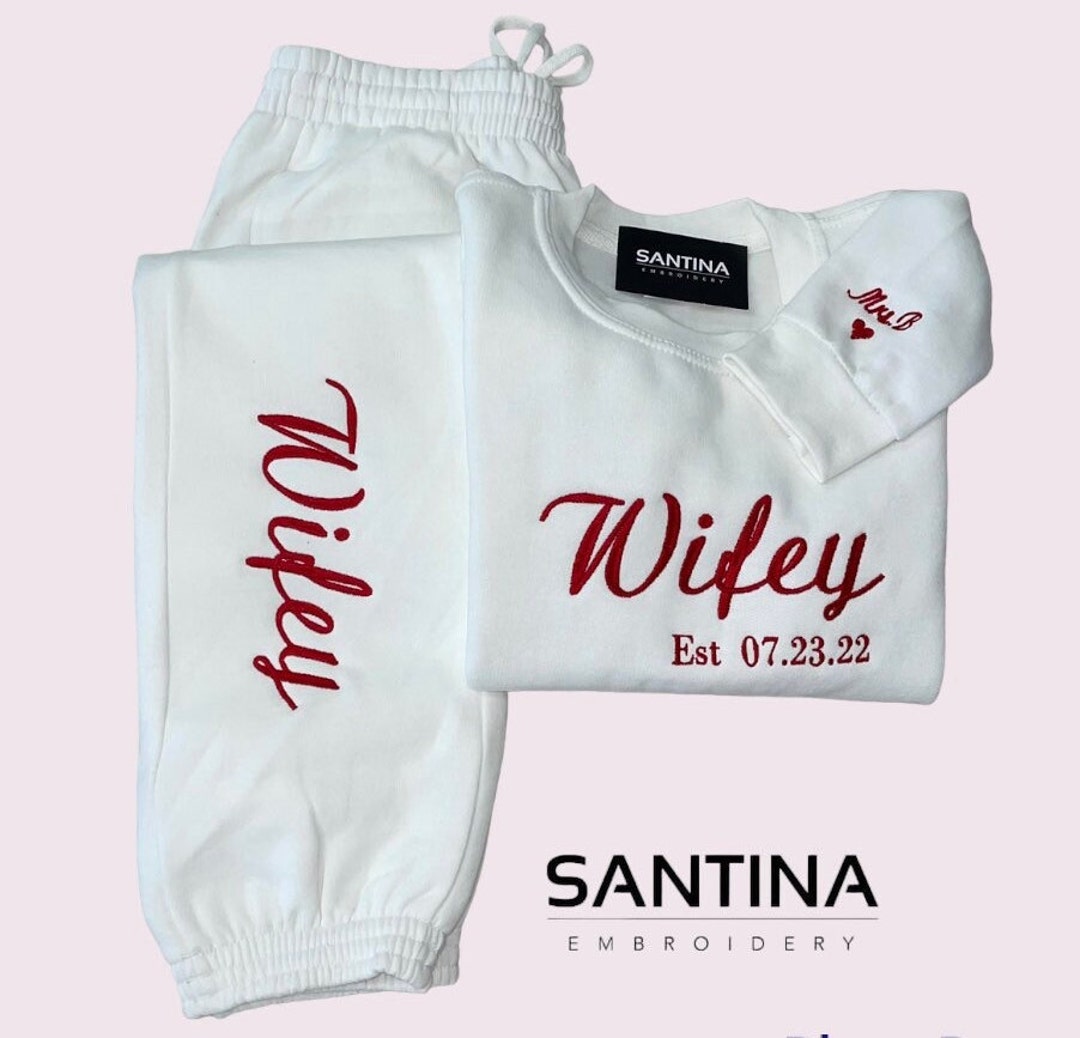 Personalised Tracksuit, Embroidered Bride Wifey Hubby Wedding ...