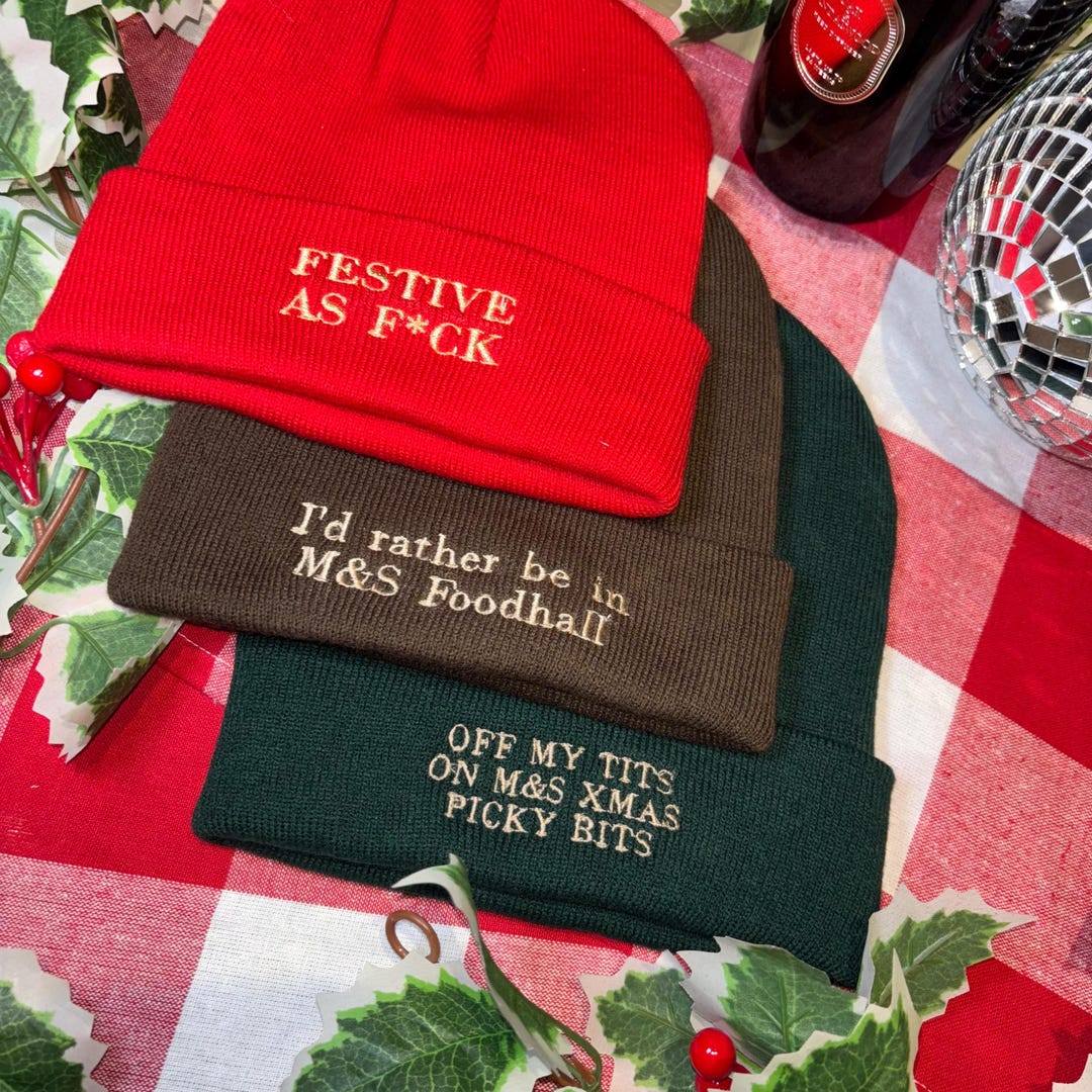 Personalised Embroidered Winter Beanie Hat. Cosy Custom Hat, M & S ...