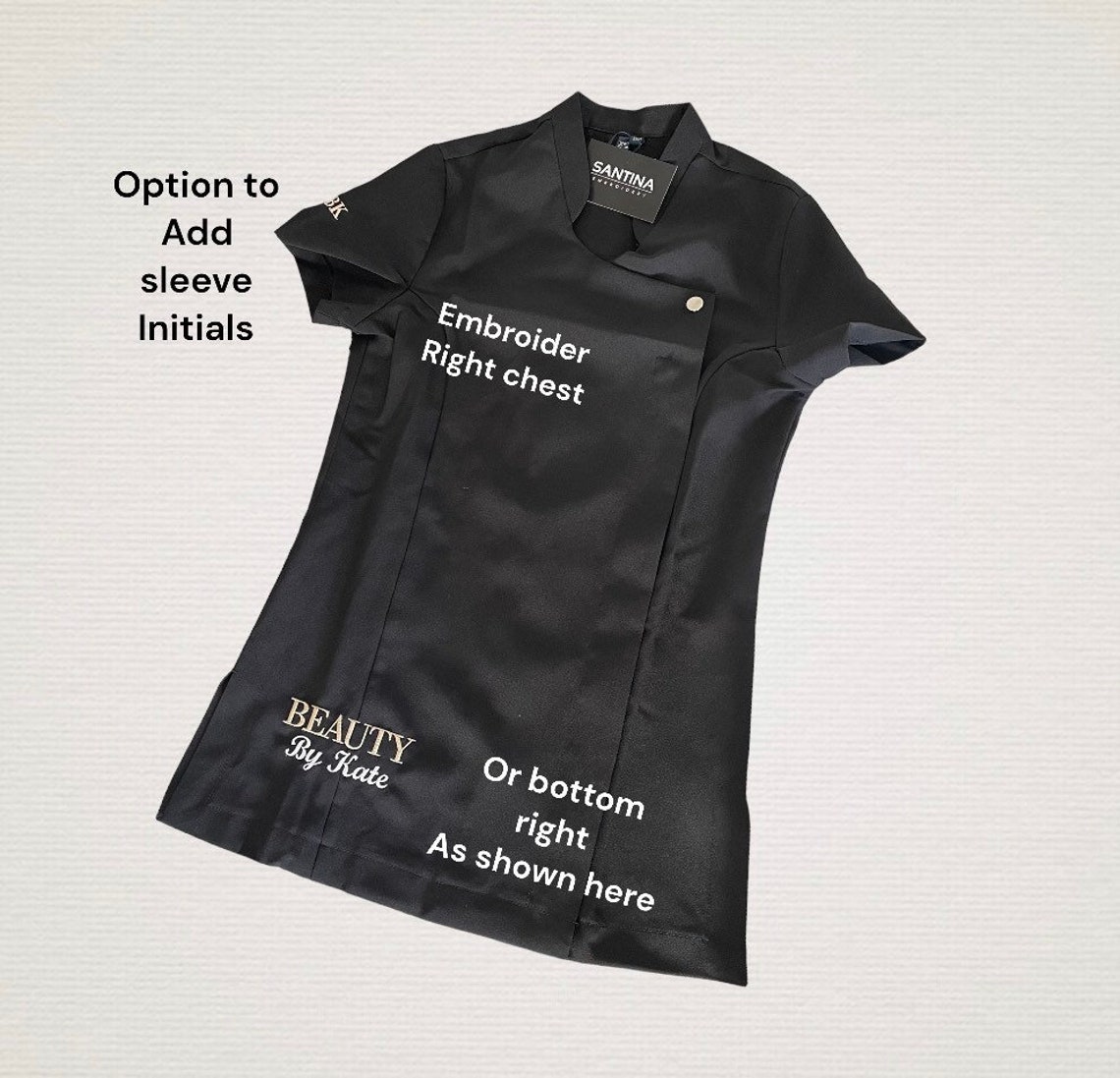 Custom Embroidered Beauty Tunic, Salon Workwear Uniform - Etsy