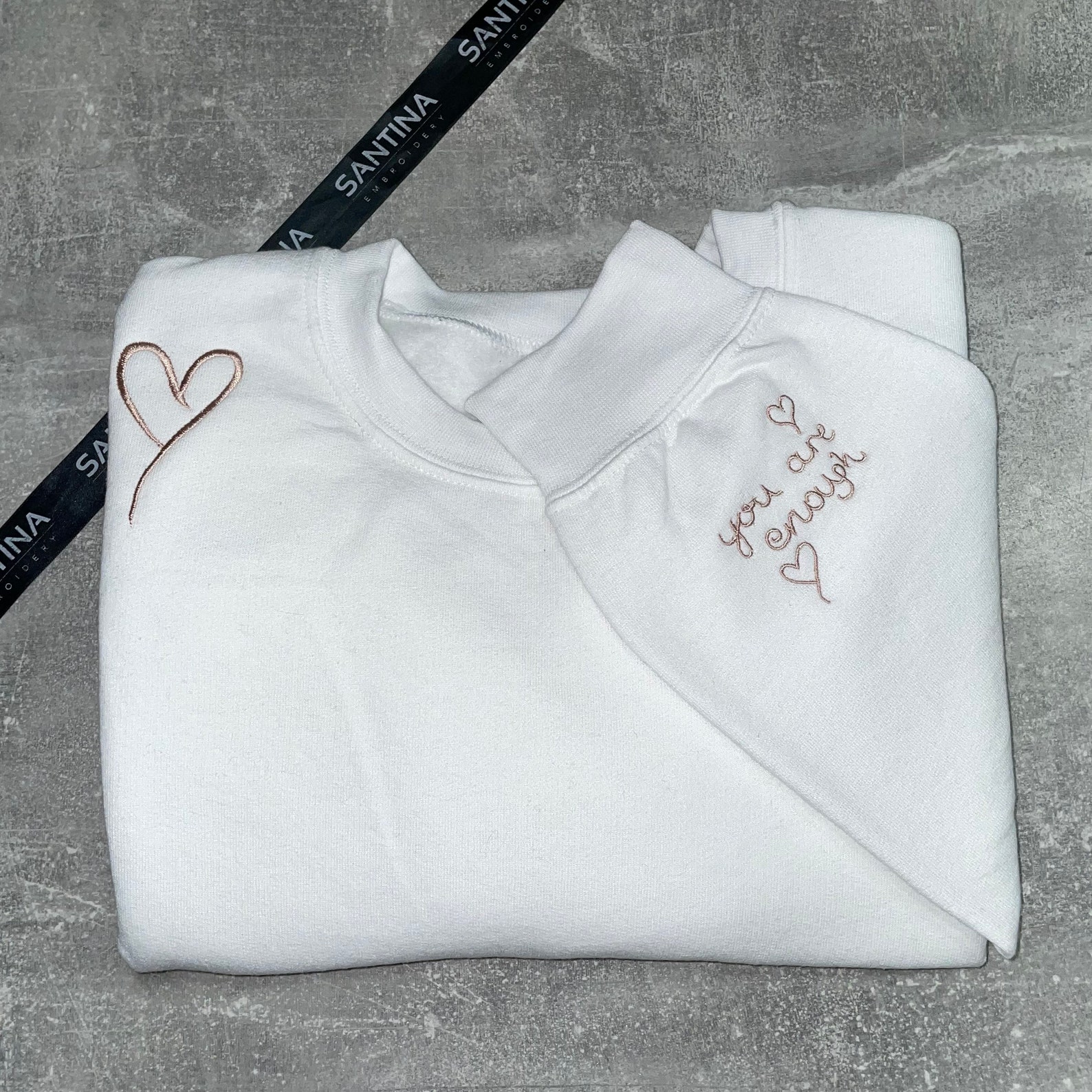 Personalized Embroidered Crew Neck Sweatshirt, Handwriting Message ...