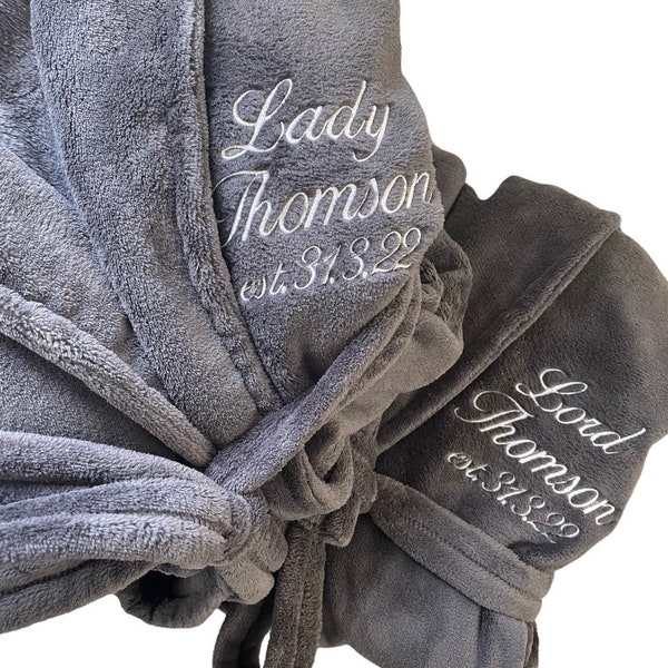 Embroidered Matching Robes for Couples - Etsy