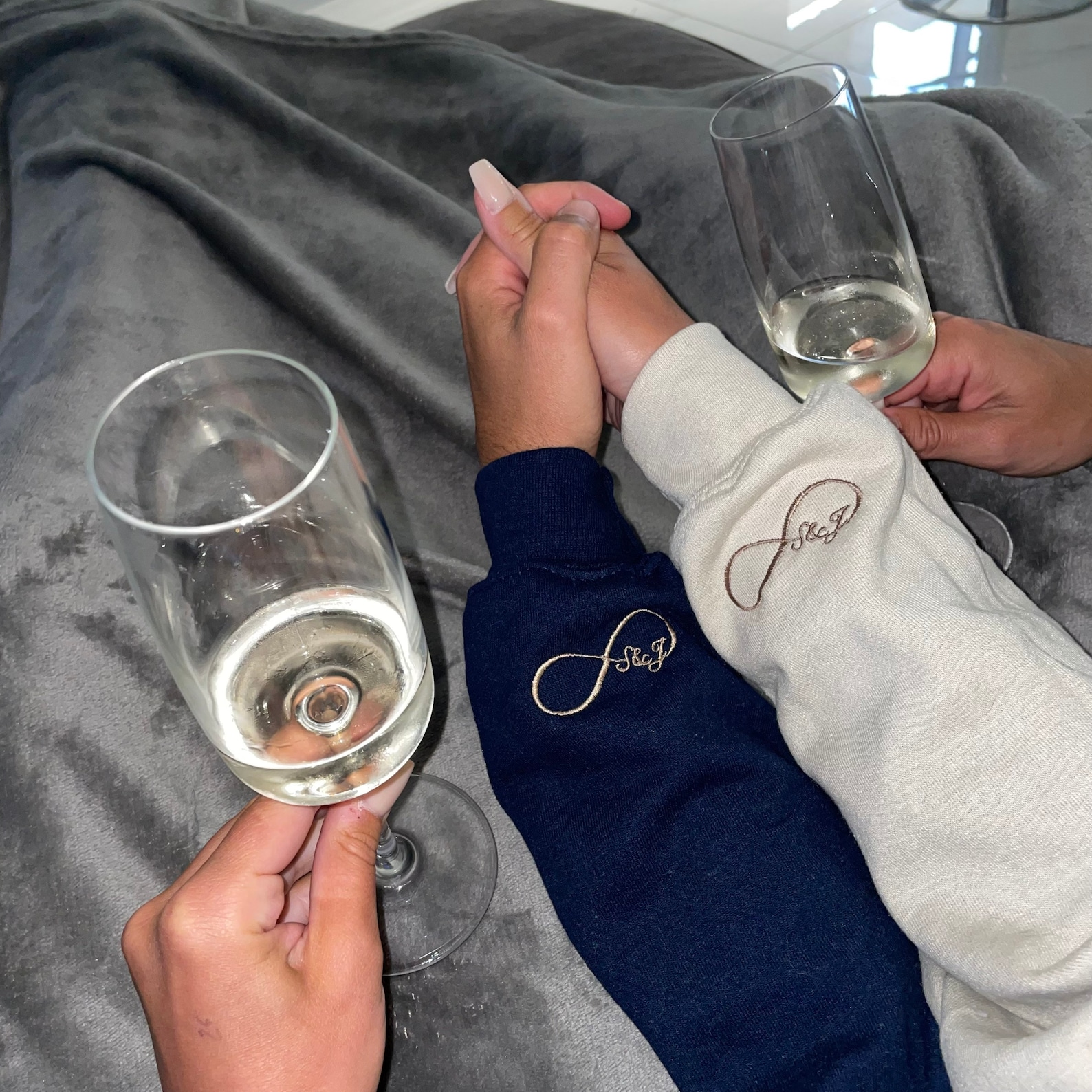 Personalised Embroidered Infinity Symbol Initial Sweatshirt or Hoodie ...