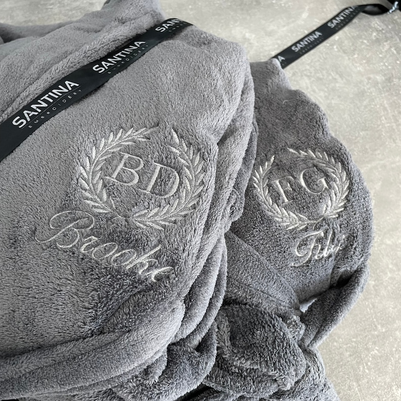 Personalised Embroidered Custom Bath Robe Initials Monogrammed - Etsy