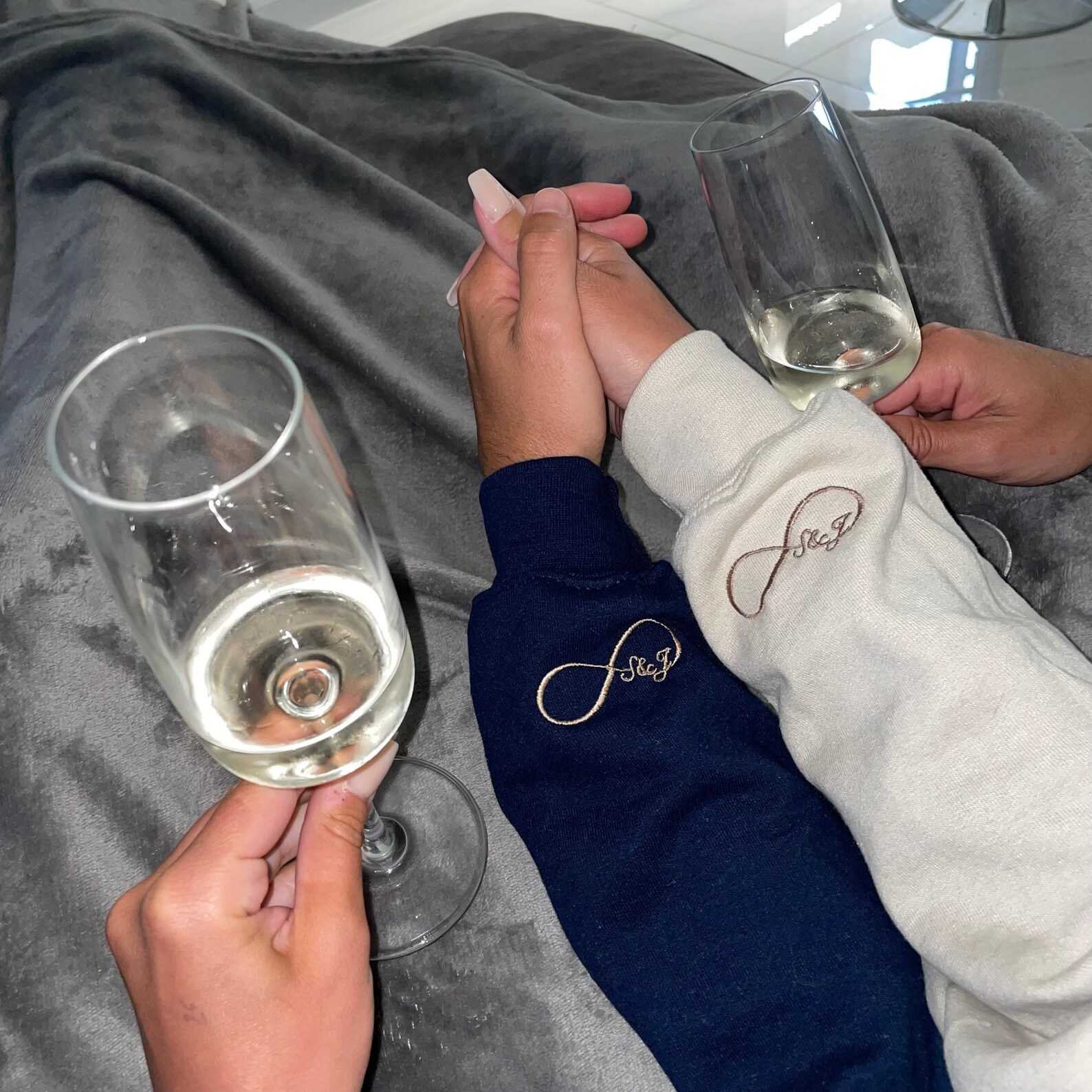 Personalised Embroidered Infinity Symbol Initial Sweatshirt or Hoodie ...