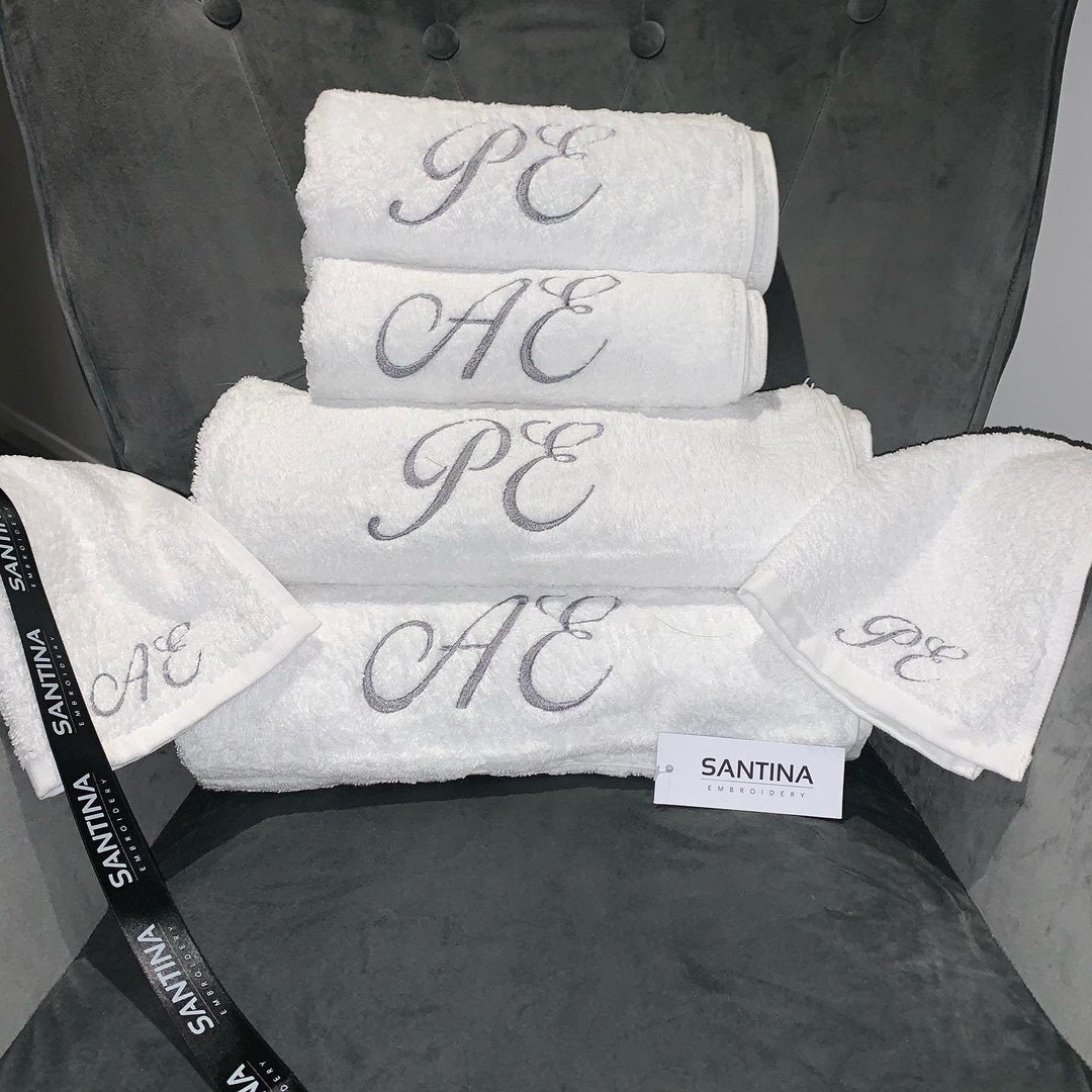 Embroidered Initial Towels, Luxury 100% Cotton, Personalized Gift - Etsy UK