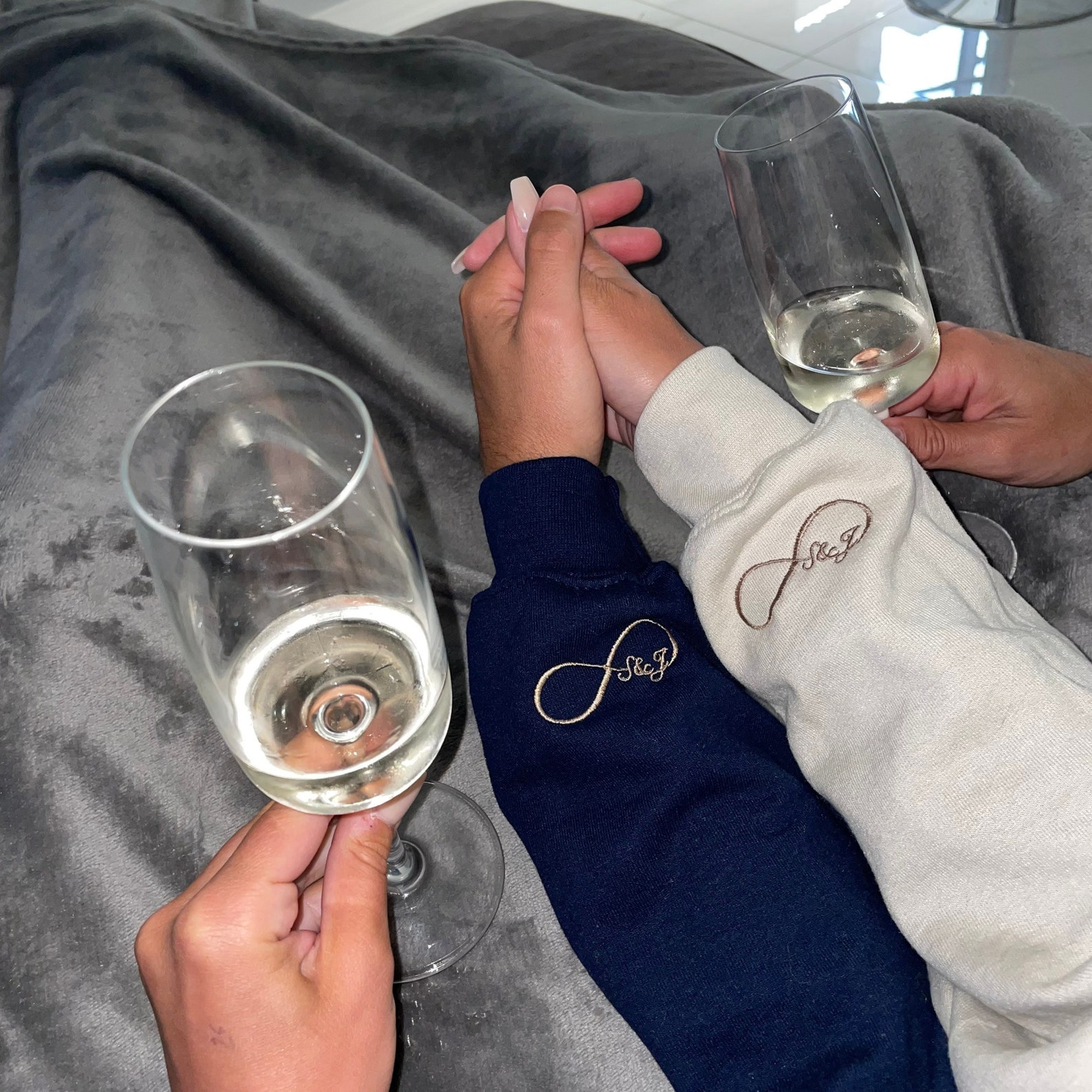 Personalised Embroidered Infinity Symbol Initial Sweatshirt or Hoodie ...