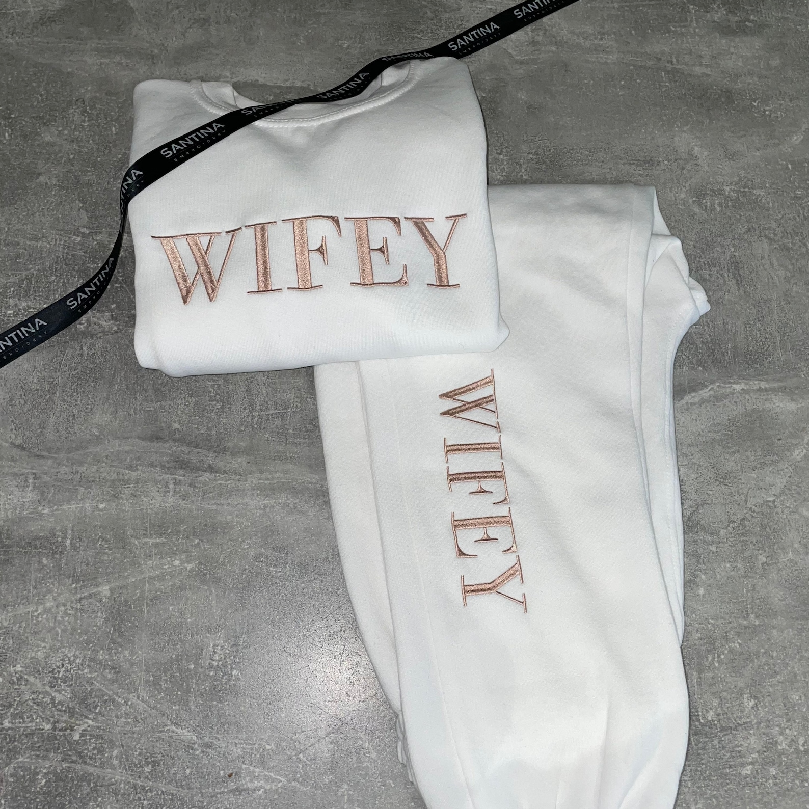 Personalized Bridal Tracksuit, Embroidered Wifey Sweatshirt, Wedding ...