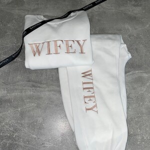 Personalized Bridal Tracksuit, Embroidered Wifey Sweatshirt, Wedding ...