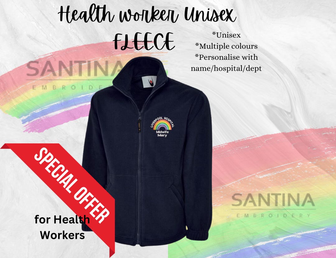Personalised Health Worker Fleece Jacket, Doctor Nurse Gift ...