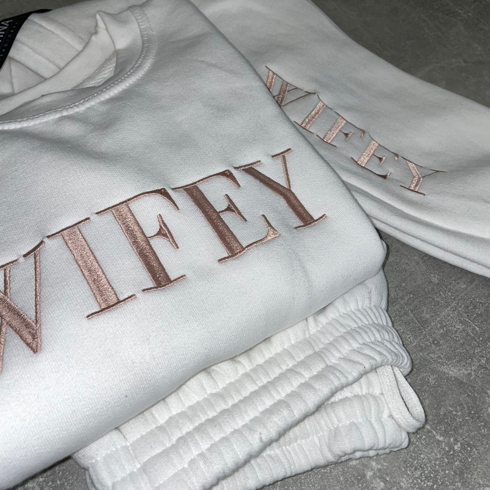 Personalized Bridal Tracksuit, Embroidered Wifey Sweatshirt, Wedding ...