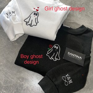 Custom Embroidered Cute Sheet Ghost Halloween Sweatshirt, Soulmates ...