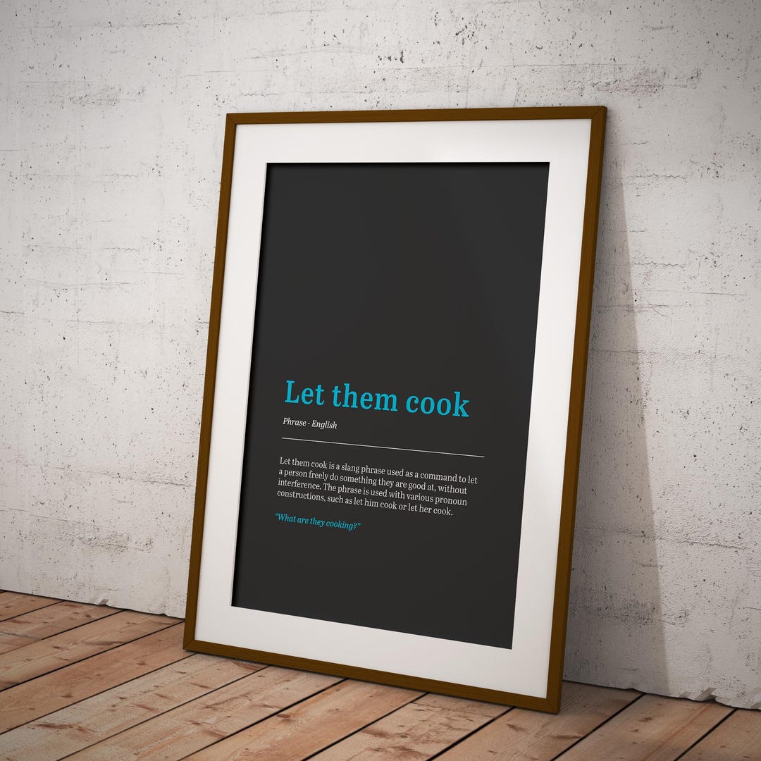 Let Them Cook Definition Print, Gamer Prints, Game Room Decor, A4/A3 ...