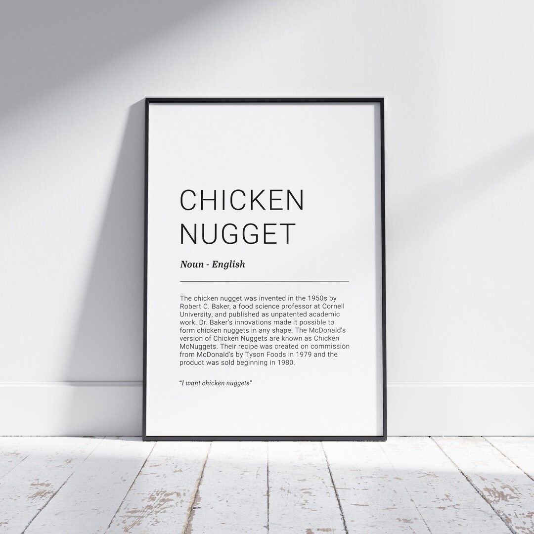 Chicken Nugget Description | Funny Food Definition | Kitchen Wall Print ...