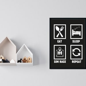 Sim Racing Print Man Cave Racing Decor Game Room Decor Sim Racer Gift ...