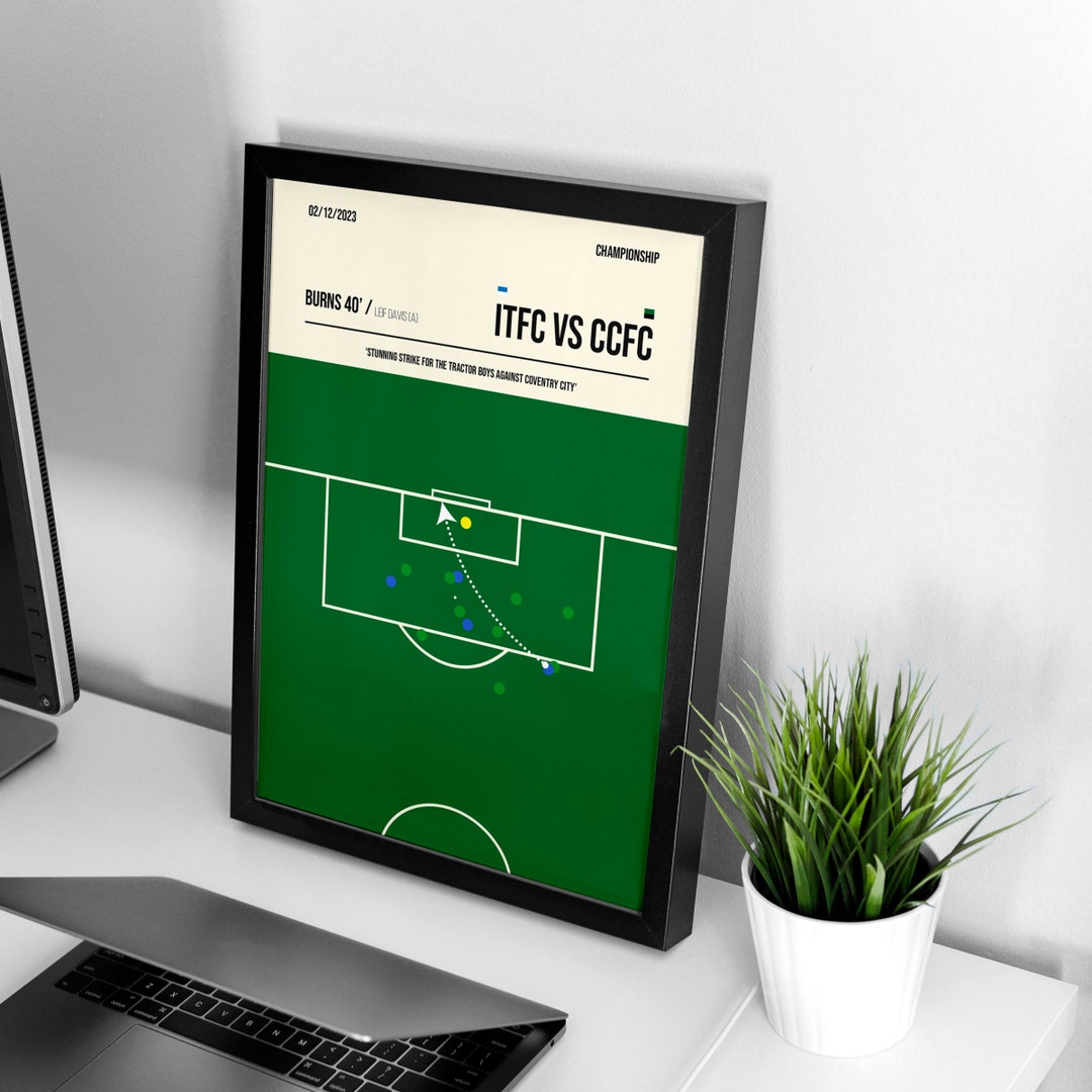 Ipswich Wes Burns Goal , ITFC A3, A4, Print Only, Unframed - Etsy