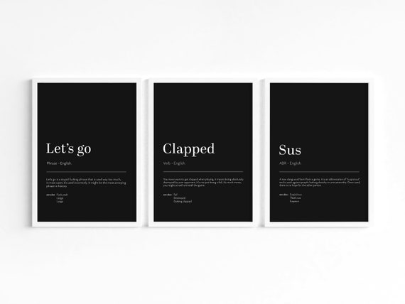 Lets Go Clapped Sus Gaming Prints Game Room Decor | Etsy