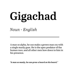 Gigachad Male Definition Print, Chad Gamer, Game Room Decor, Masculine ...