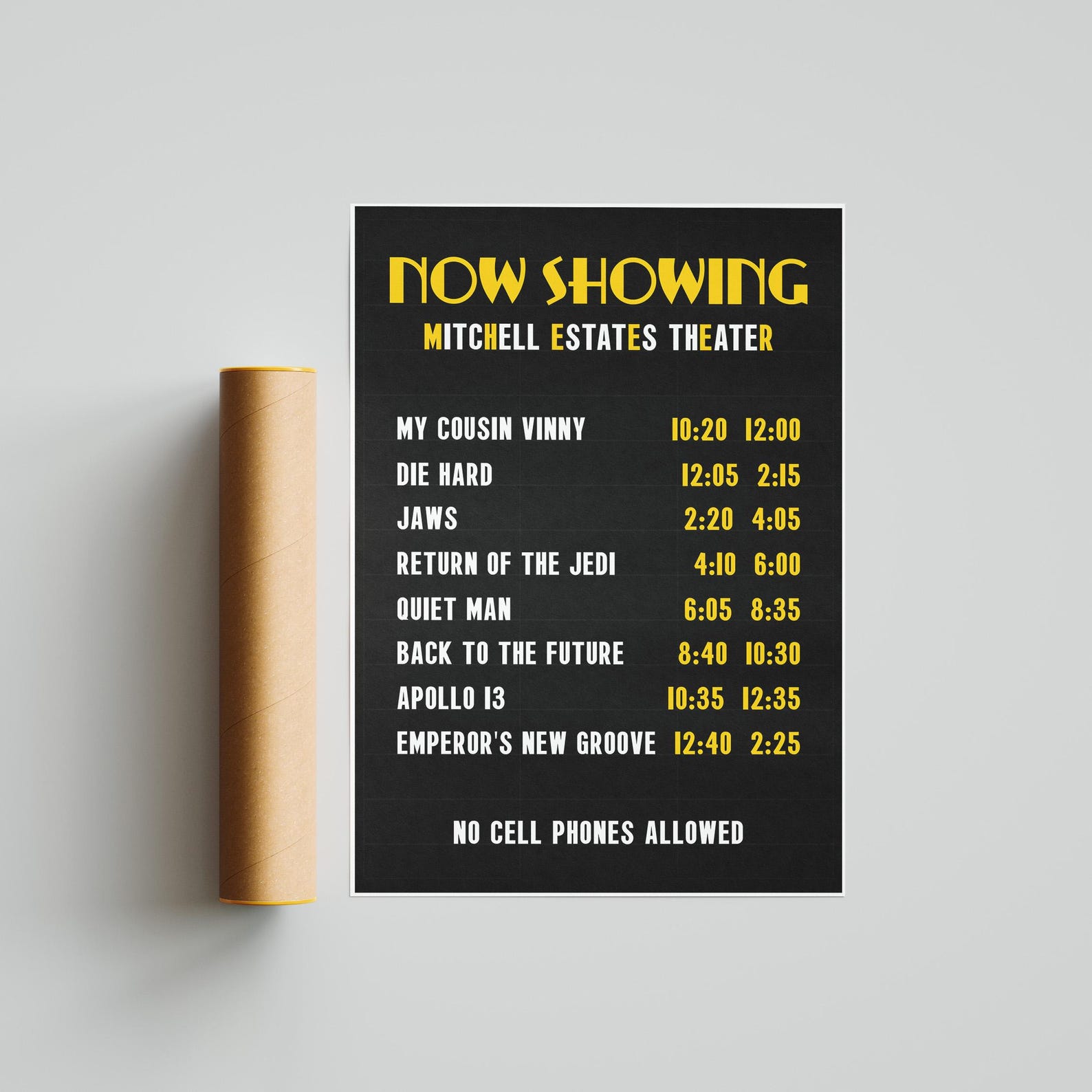 Personalised Retro Cinema Listings Poster: Home Theatre Decor - Etsy