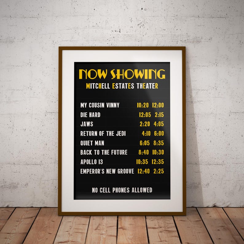 Personalised Retro Cinema Listings Poster: Home Theatre Decor - Etsy