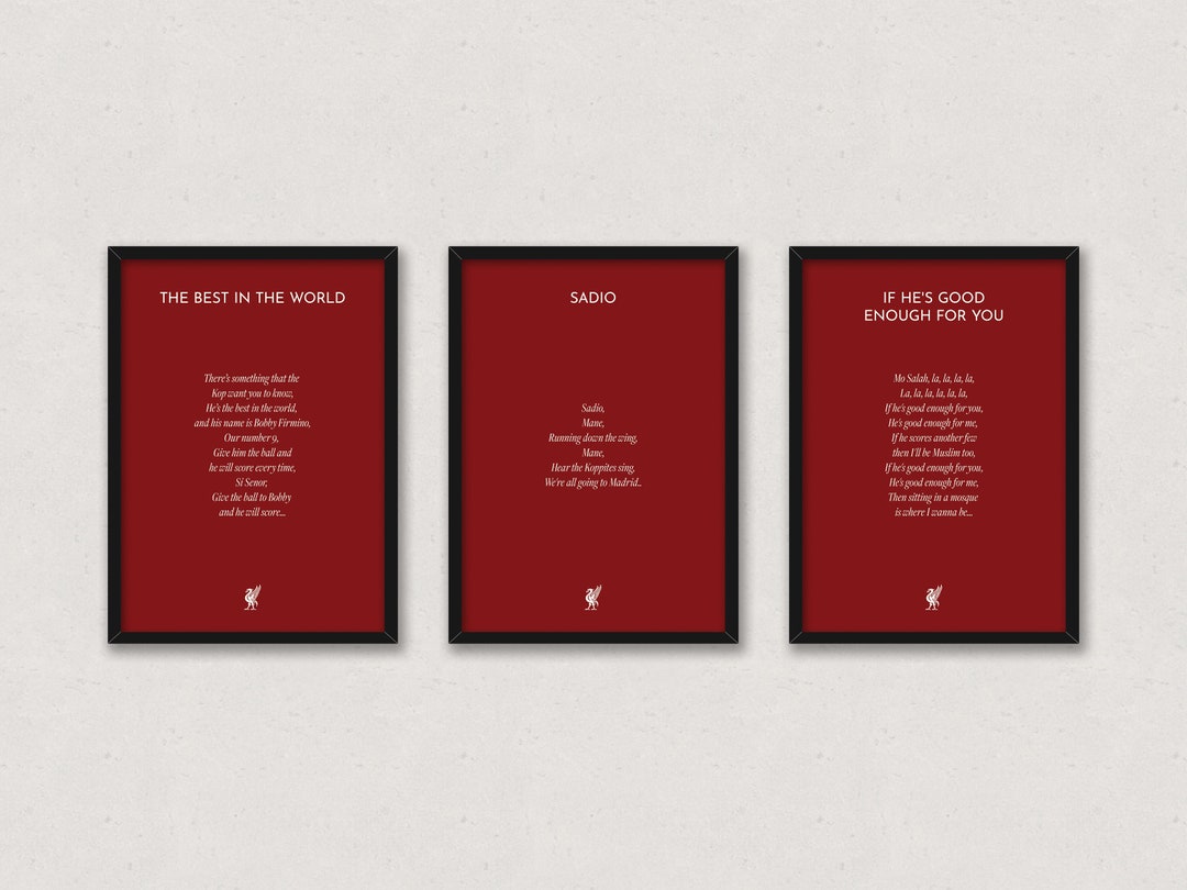 Liverpool FC Chants Set of 3 the Reds LFC Poster A4 & A5 - Etsy