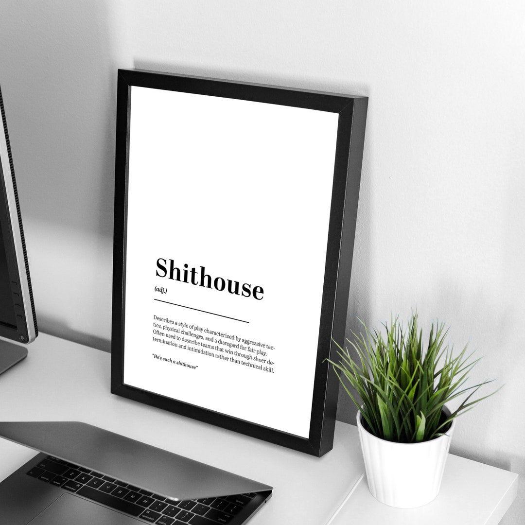 Shithouse Definition Print, Swearing Print, Boys Room Decor, A4/A3 ...