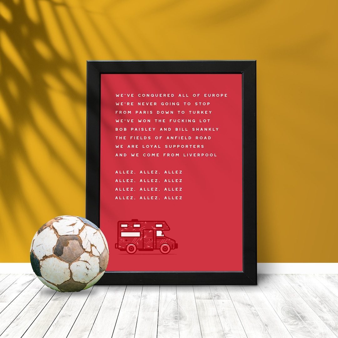 Liverring FC Songs, Allez Allez Allez, The Reds, LFC Poster A3, A4 & A5 ...