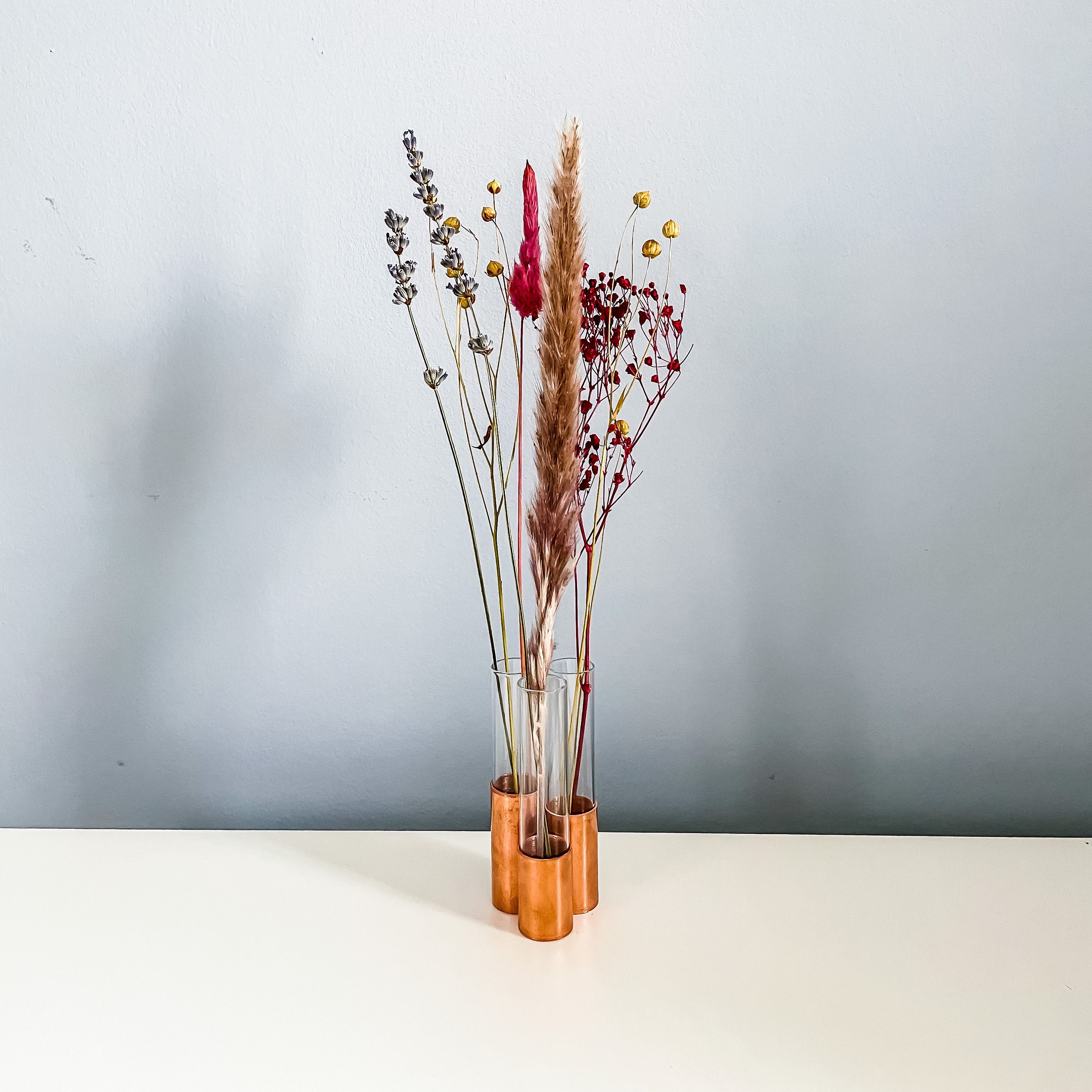 Copper Vases Set of 3, Mini Vases Made of Copper Tube and Test Tube ...