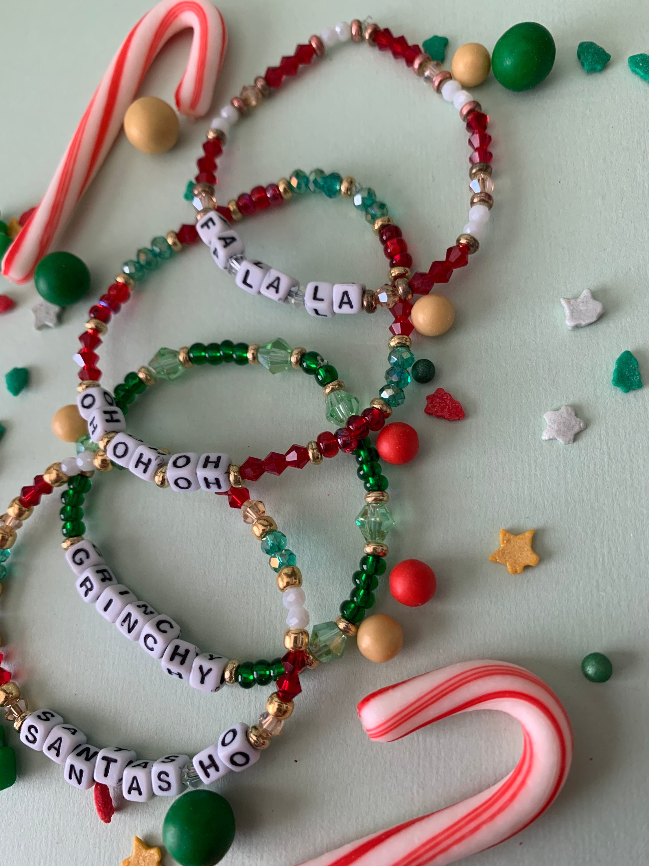 CHRISTMAS Beaded Bracelets - Etsy