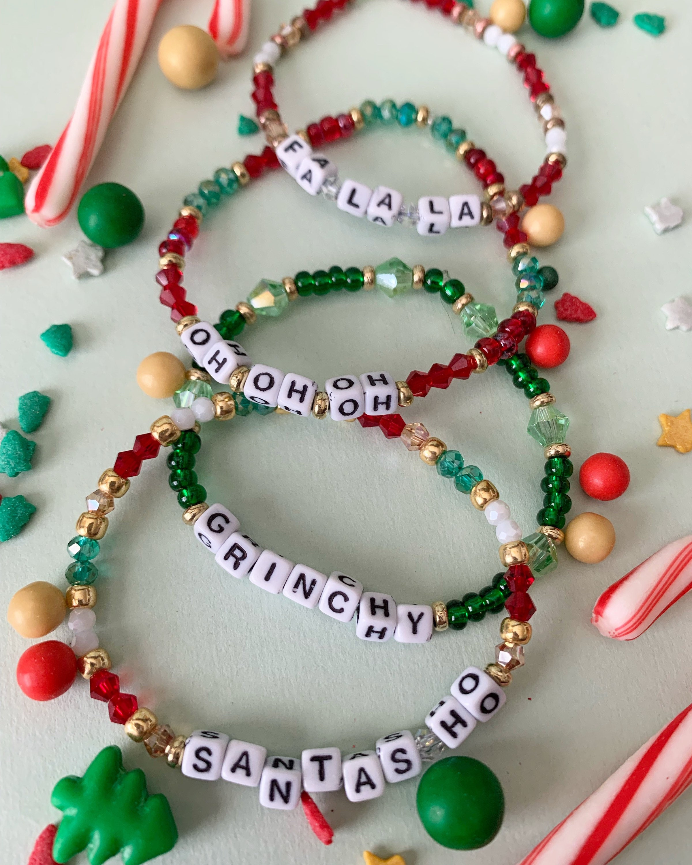 CHRISTMAS Beaded Bracelets - Etsy