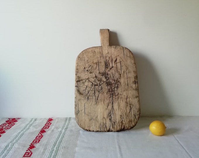 Antique Wooden Rustic Chopping Board, Vintage Oval-rectangular Cutting ...