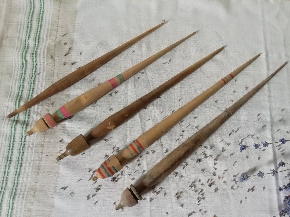 Antique Wooden Spindles for Spinning Wool Turned Wood | Etsy