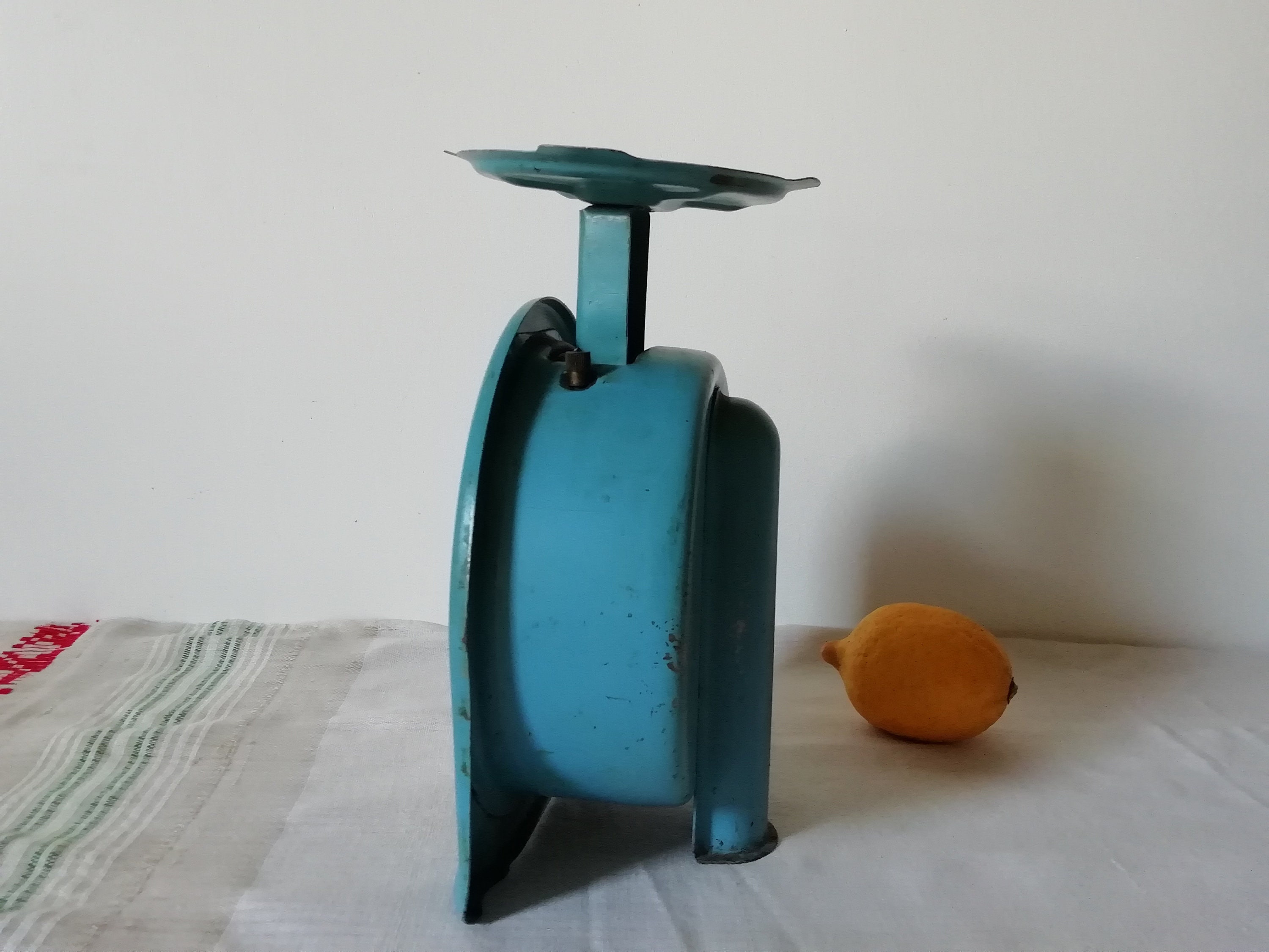 Antique Light Blue Kitchen Scale, Vintage Family Scale, Primitive ...