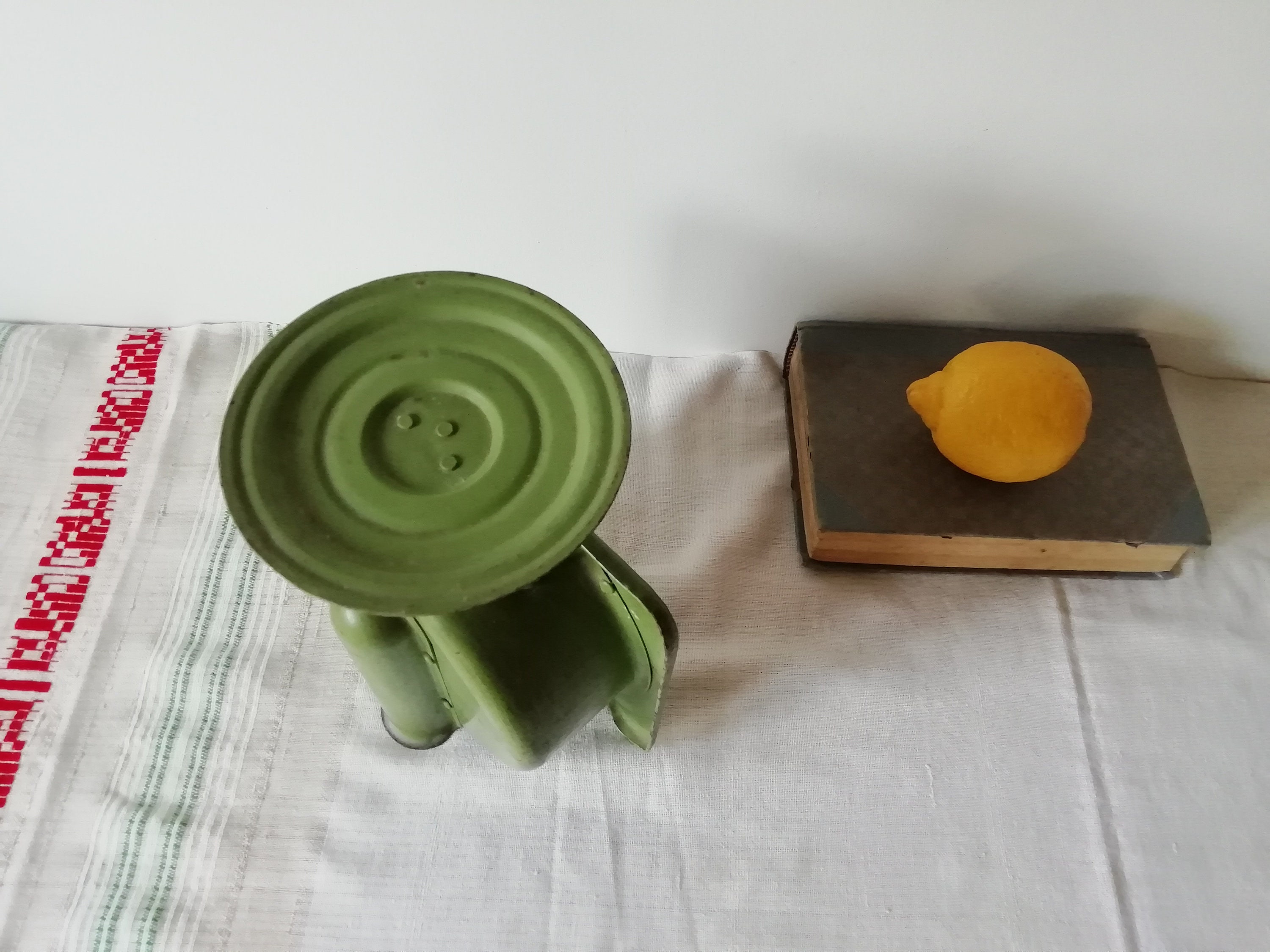 Antique Green Kitchen Scale, Vintage Family Scale, Primitive Countertop ...