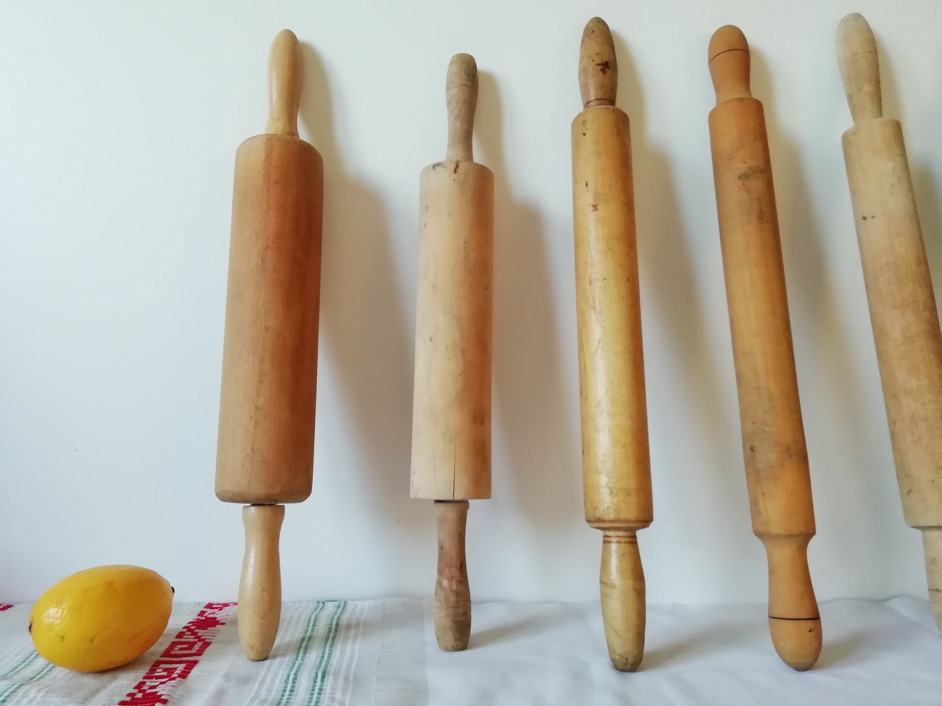Vintage Wooden Rolling Pins Rustic Primitive Kitchen Utensils Food ...