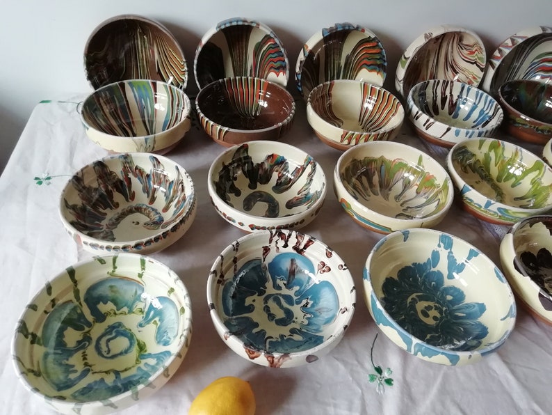 Vintage Clay Bowls Antique Primitive Handmade Ceramic Plate - Etsy