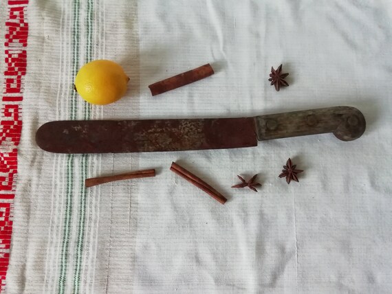 Rusty Meat Cleaver With Wooden Handle Charming Old - Etsy