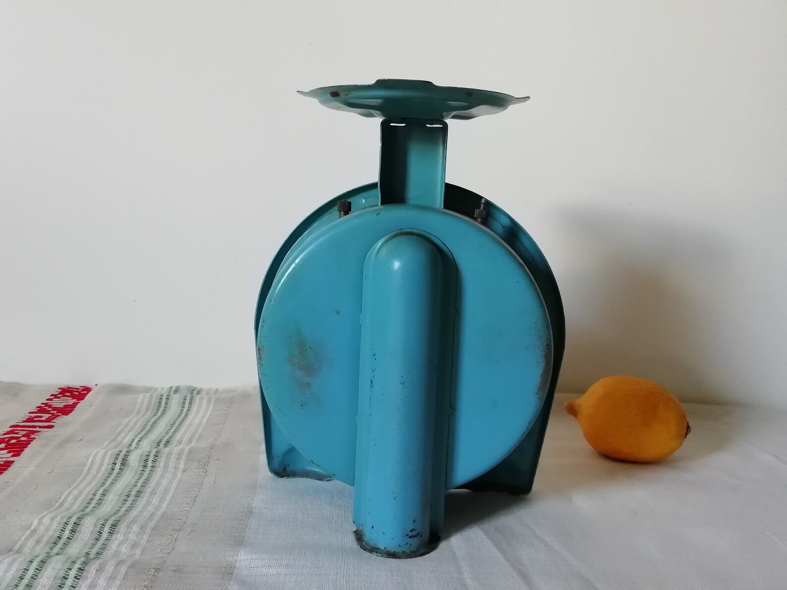 Antique Light Blue Kitchen Scale, Vintage Family Scale, Primitive ...