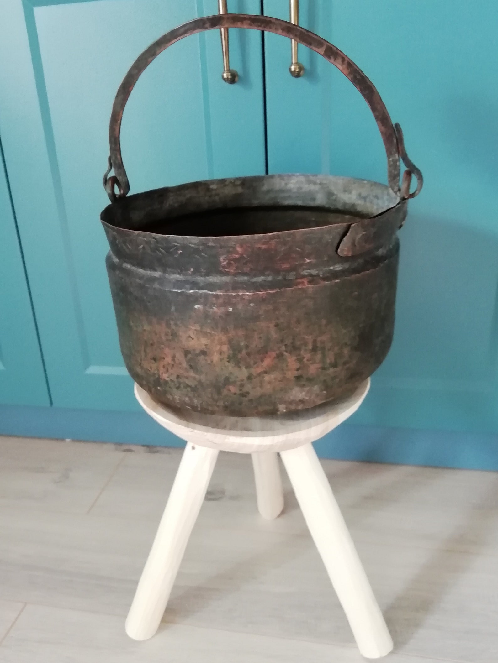 Antique Romanian Beaten Copper Cauldron Primitive Burned - Etsy