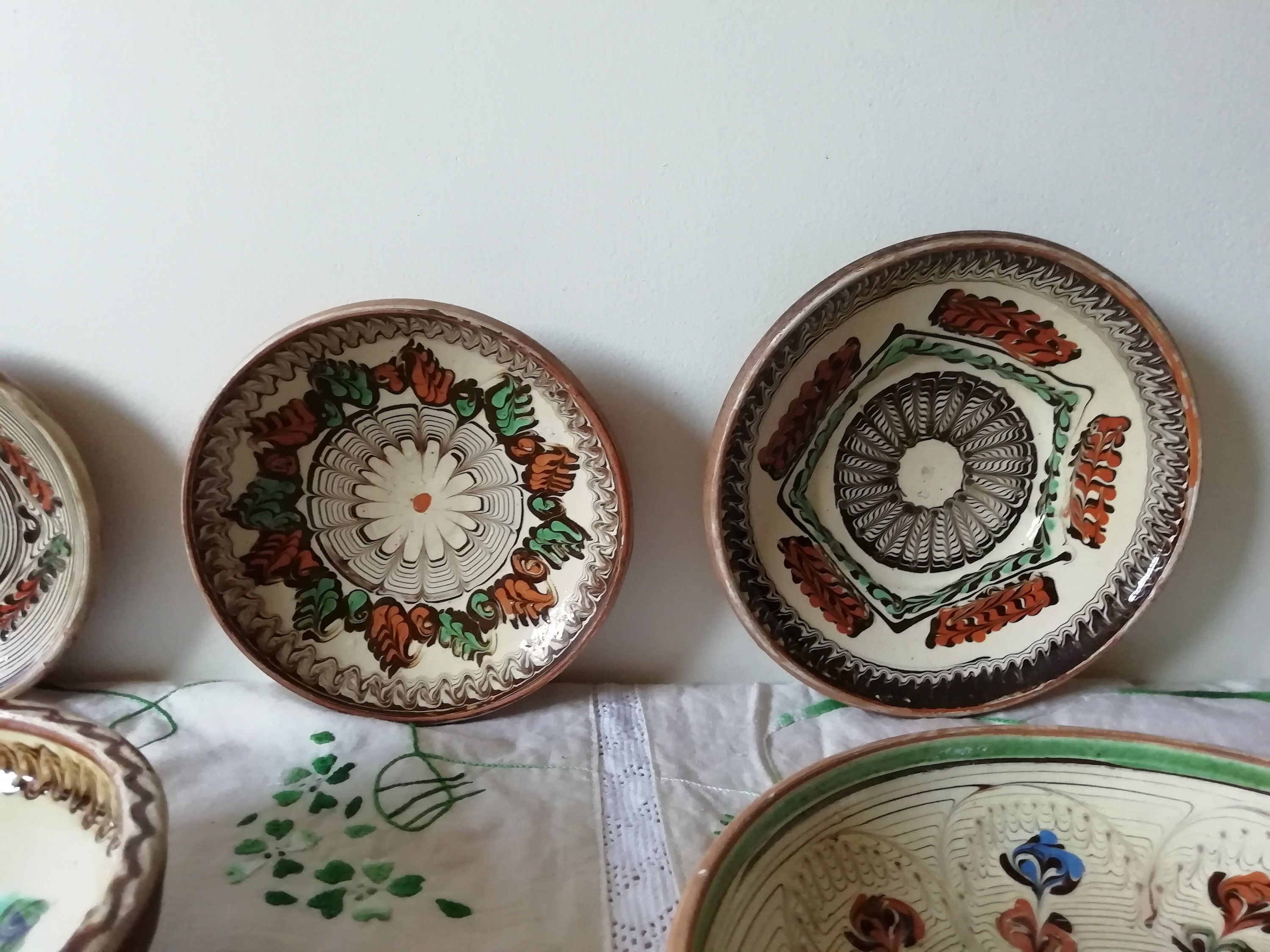 Vintage Traditional Romanian Hand Made Clay Plates Wall Hanging Decor ...