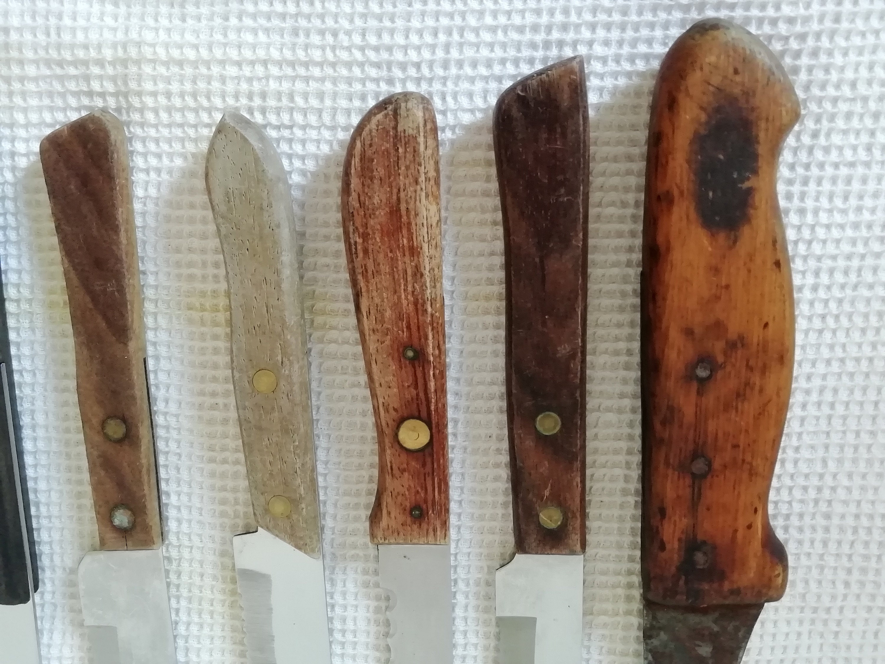 Large Wood Handled Vintage Kitchen Knife Antique Knives With Wooden ...